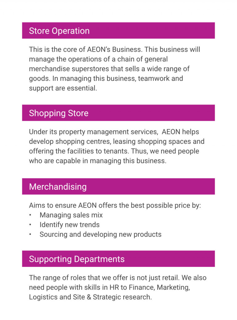 Management Trainee Programme - AEON Corporate